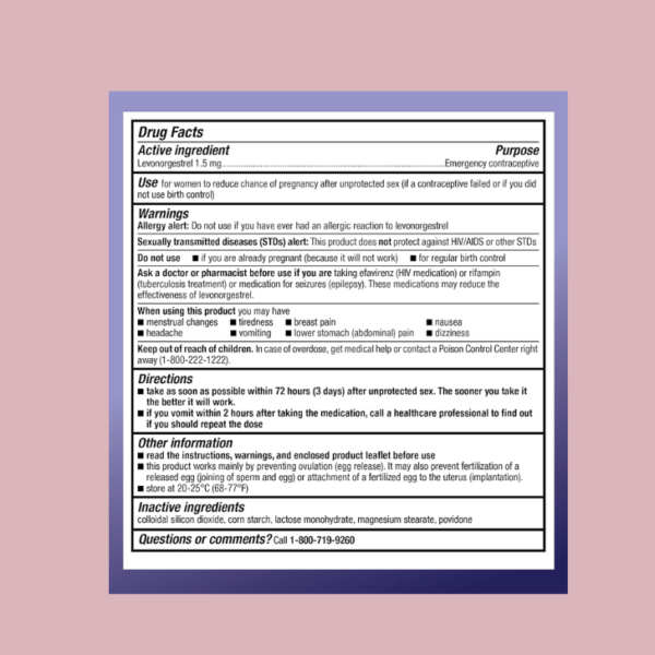 VICTORIA ONE STEP - LEVONORGESTREL 1.5MG
